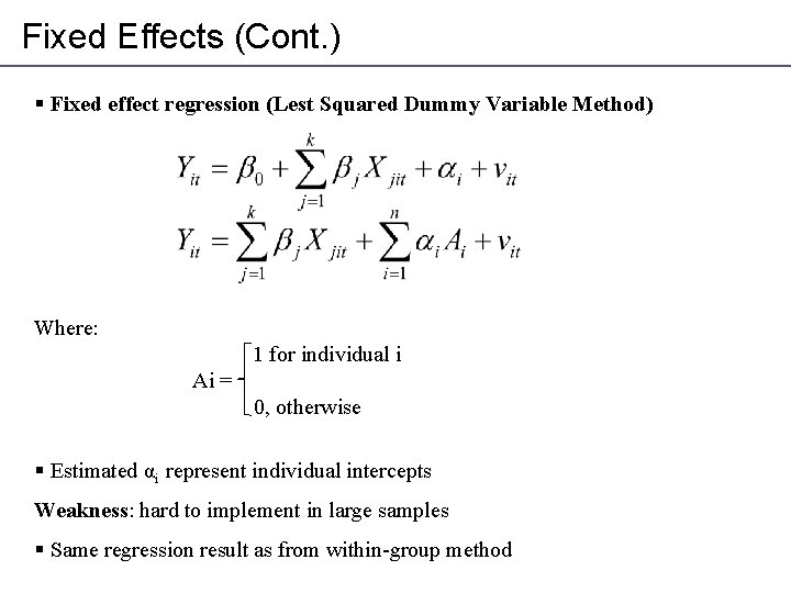 Applied Quantitative Methods Lecture 12 Fixed Effects ...