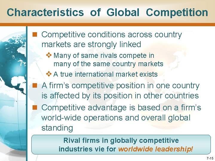Chapter 7 Strategies for Competing in Foreign Markets
