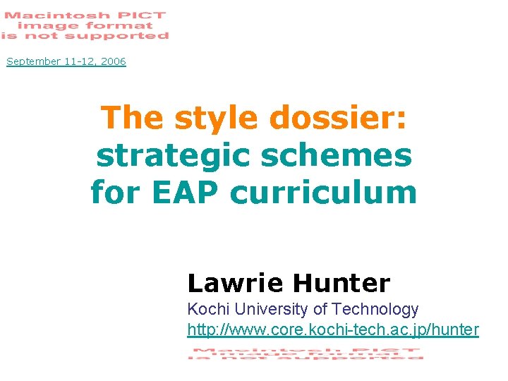 September 11 12 2006 The style dossier strategic