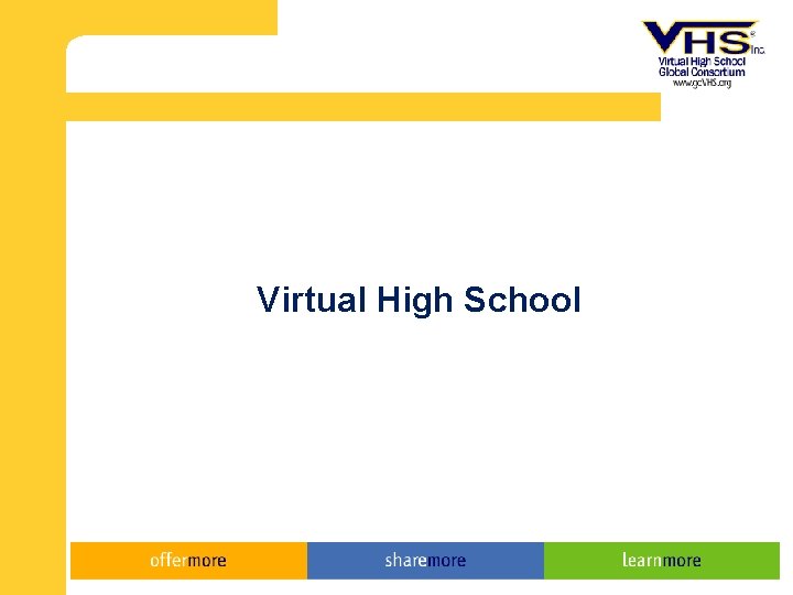 Virtual High School VHS History l l Founded