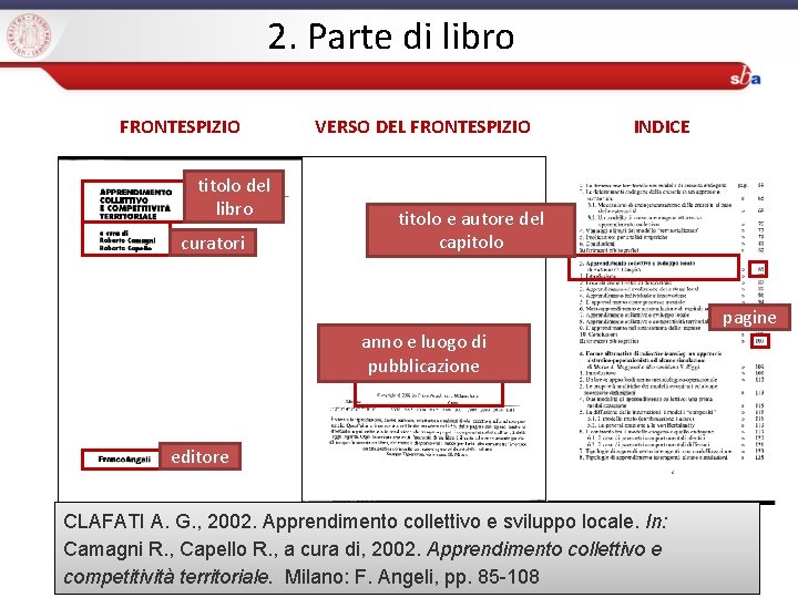 Dal documento alla citazione bibliografica Esempi per le