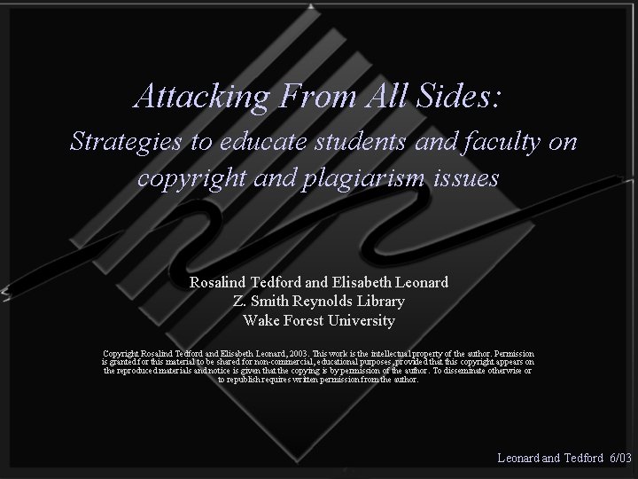 Attacking From All Sides Strategies to educate students