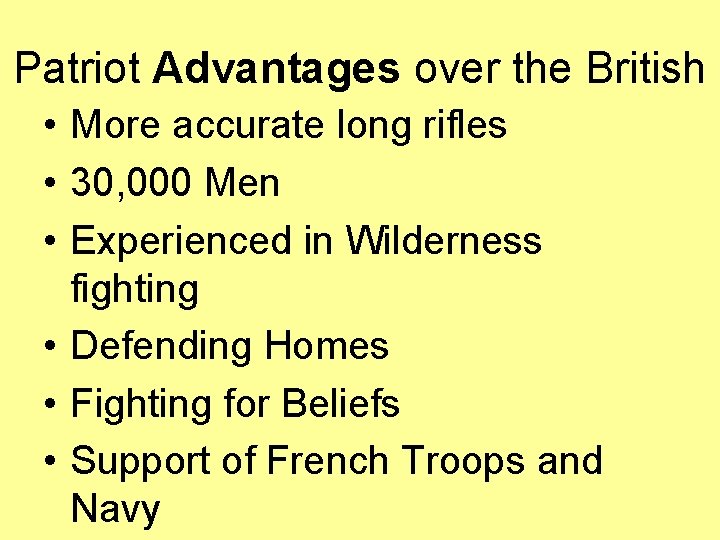 The American Revolution Chapter 6 Section 1 Who