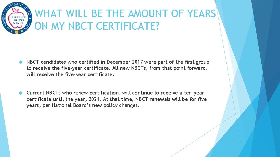 NATIONAL BOARD For Professional Teaching Standards NATIONAL BOARD