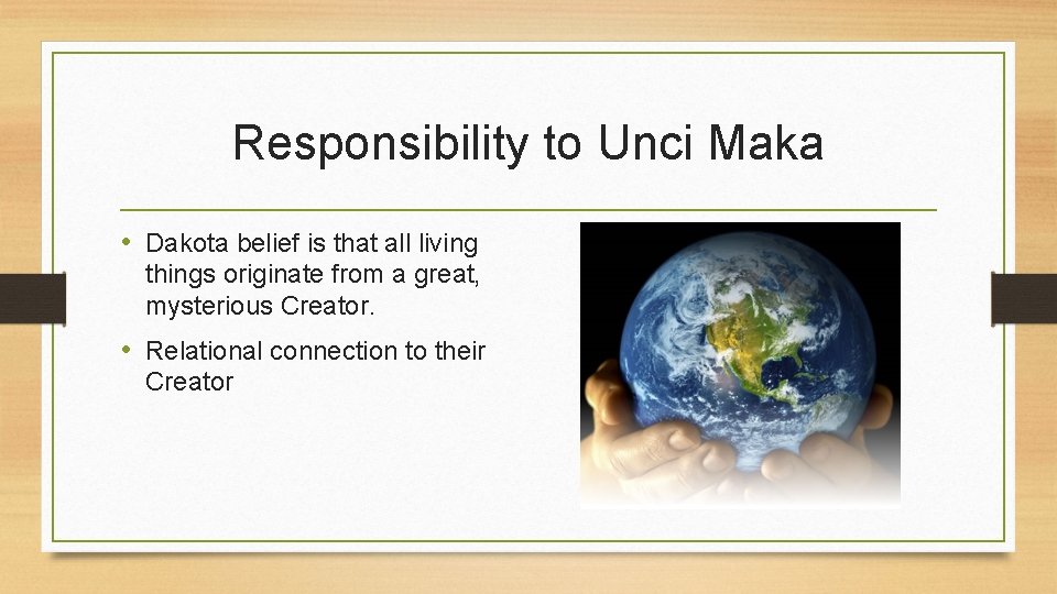 Native Tribal Relationship to Land Food Dr Reverend