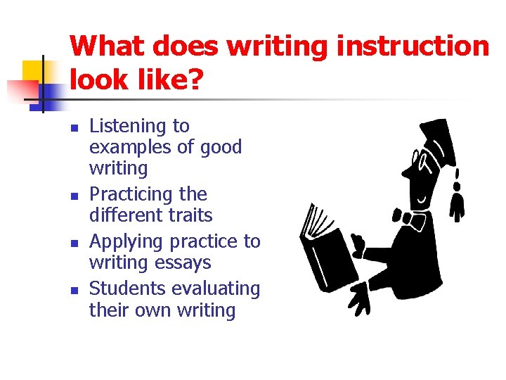 What does writing instruction look like n n
