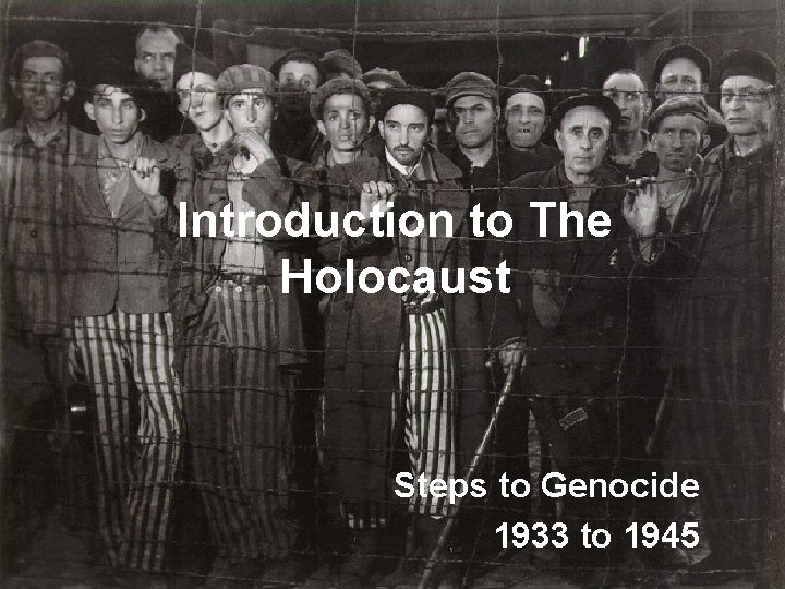 Introduction to The Holocaust Steps to Genocide 1933