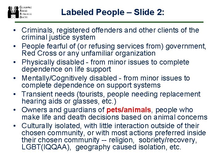 CARD Lessons Lived Presented by AnaMarie Jones Executive