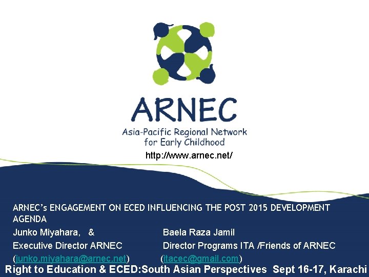 http www arnec net ARNECs ENGAGEMENT ON ECED