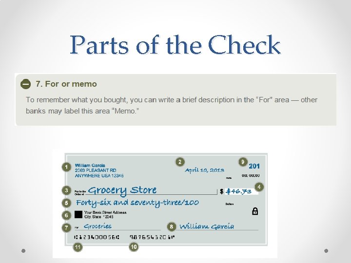 Writing a Check Budgeting Lesson What is a