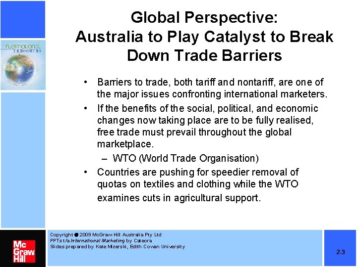 Chapter 2 The Dynamic Environment of International Trade