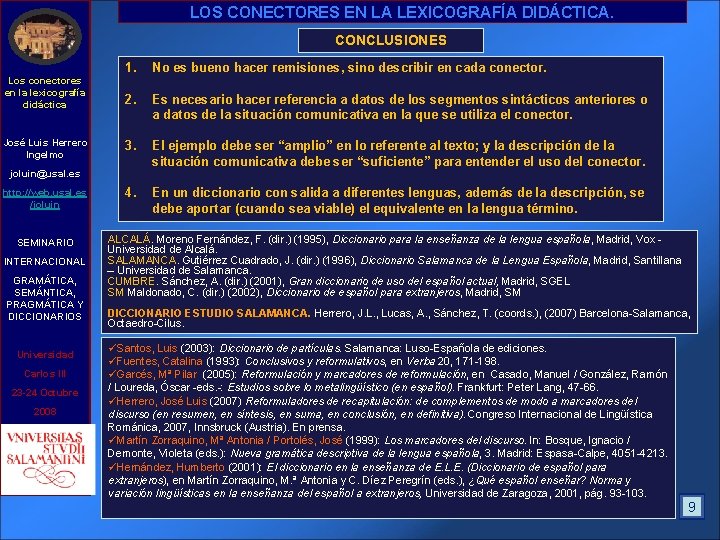 LOS CONECTORES EN LA LEXICOGRAFA DIDCTICA INTRODUCCIN Los