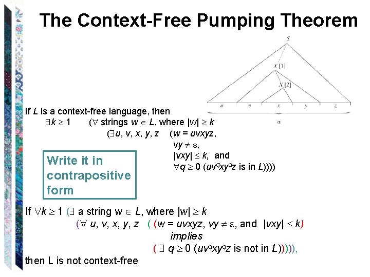 MACSSE 474 Theory of Computation Pumping Theorem Examples