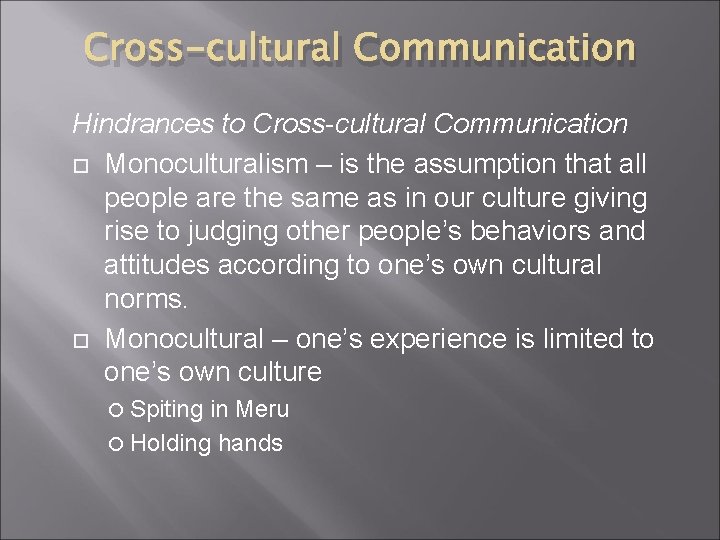 INTRODUCTION TO WORLD MISSIONS Crosscultural Communication ...