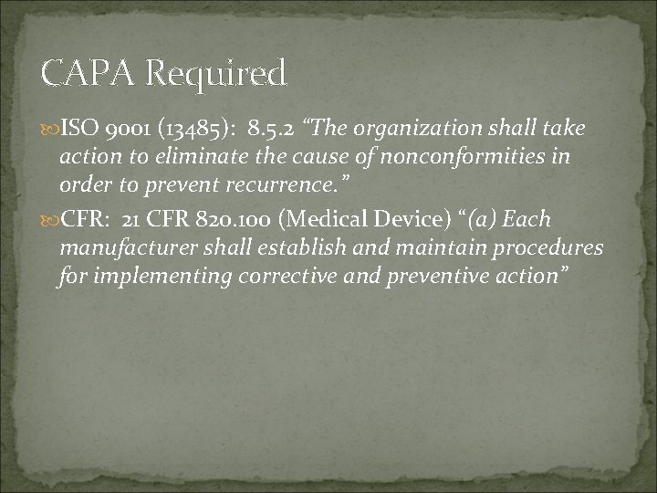 Identification of Corrective and Preventative Actions Palabon Pangatungan