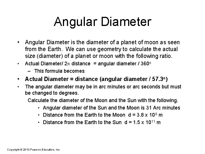 Lecture Outline Chapter 4 The Solar System Copyright