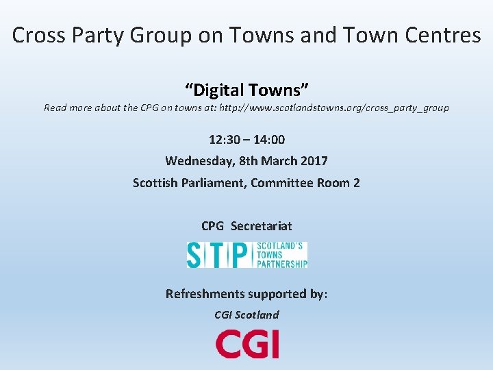 Cross Party Group on Towns and Town Centres