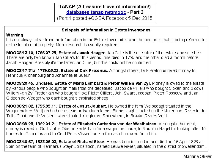 TANAP A treasure trove of information databases tanap