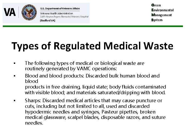 Green Environmental Management System Regulated Medical Waste Management