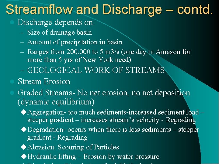 Chapter Fourteen Streams Floods Earths Water in on