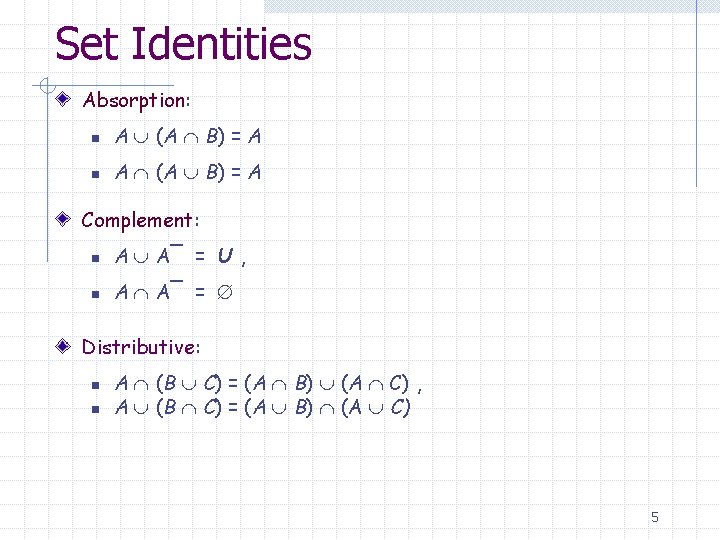 Discrete Mathematics CS 2610 September 7 2006 Agenda