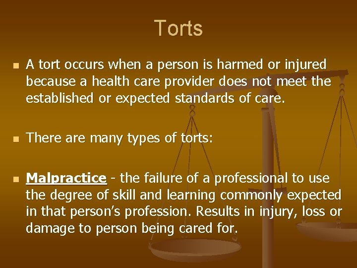 Legal and Ethical Responsibilities Principles of Health Science