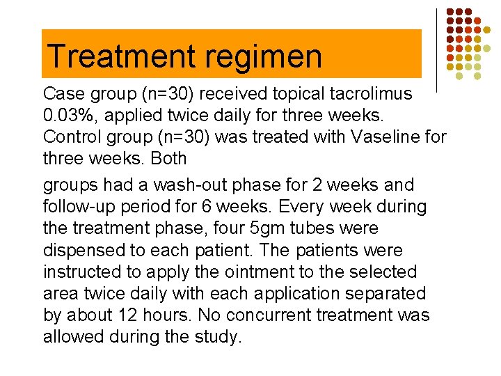 Topic Efficacy of topical tacrolimus in atopic dermatitis