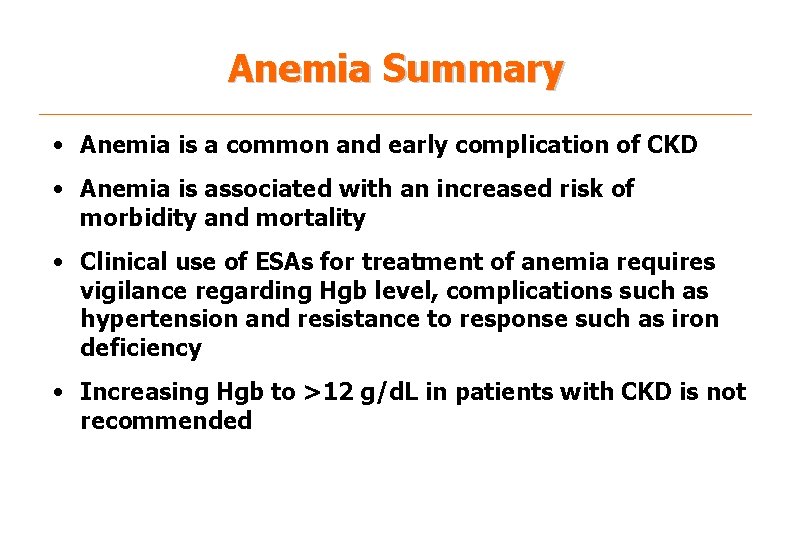 Anemia and CKD An Update Prevalence of ESRD