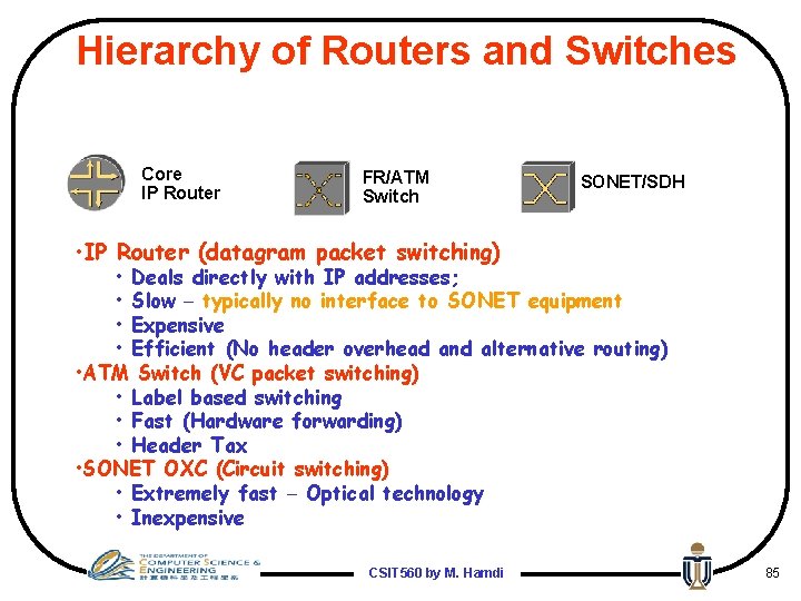 Internet Infrastructure Switches and Routers Mounir Hamdi Head