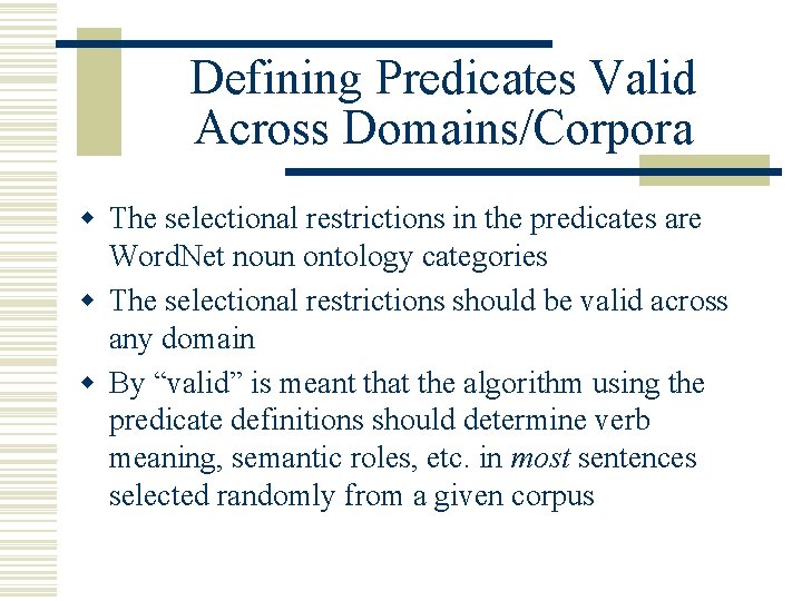 Grounding the Ontology on the Semantic Interpretation Algorithm