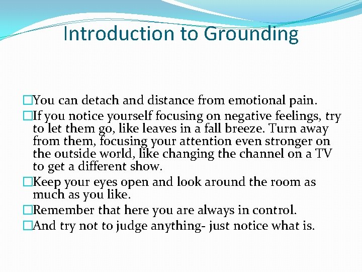 A Safe Place Grounding and Centering to Relieve