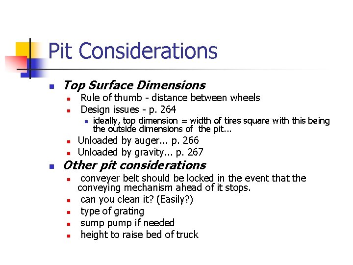 Lecture 19 Augers Bucket Elevators Componets Receiving Pits