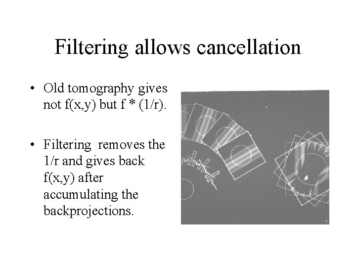 Tomography The Radon transform is the key technology