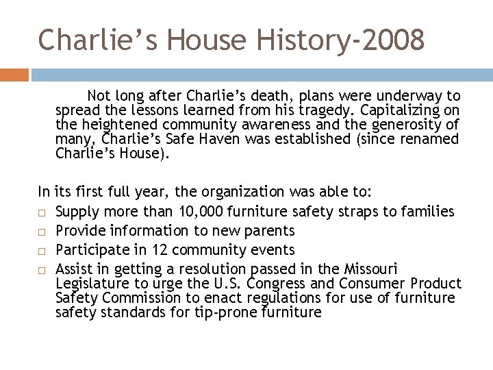 charlies house The Home Safety Site About Us