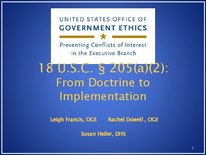 18 U S C 205a2 From Doctrine to