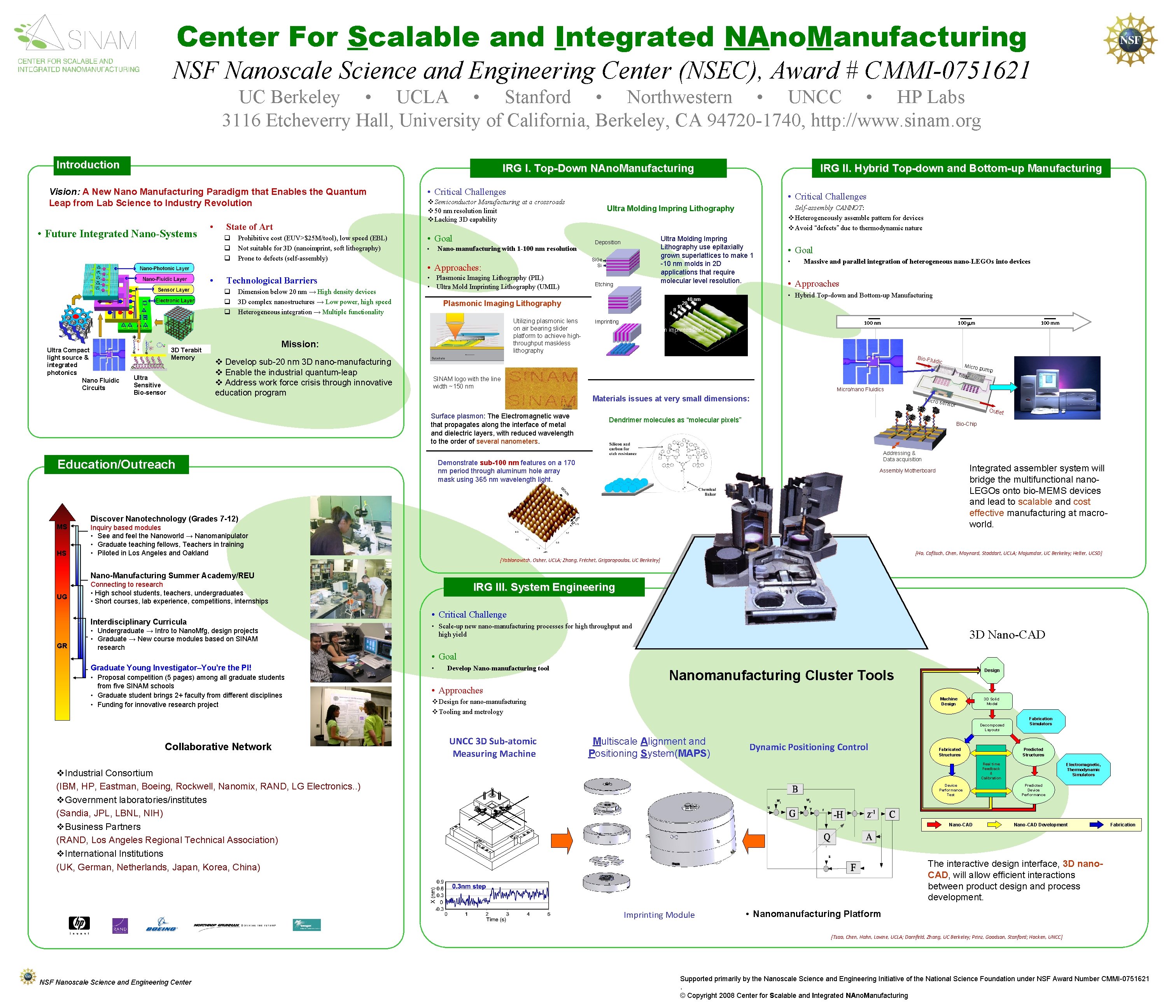 Center For Scalable and Integrated NAno Manufacturing NSF