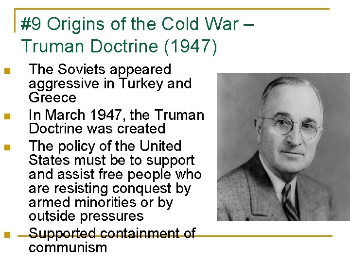 Origins of the Cold War Part II Origins