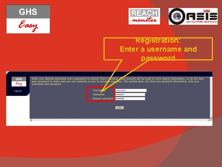 GHS CLASSIFICATION ONLINE Registration Click on Register Registration