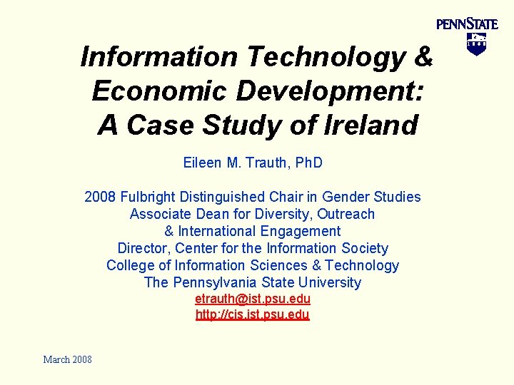 Information Technology Economic Development A Case Study of