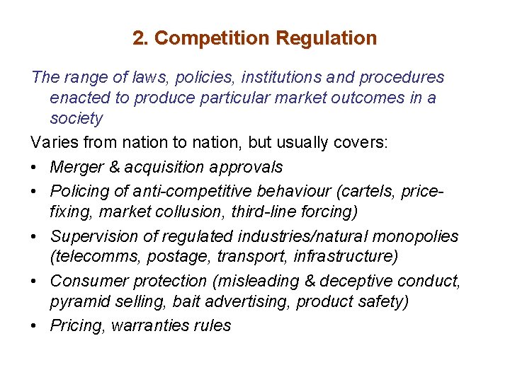 Competition Regulation and the SME Sector Some Implications