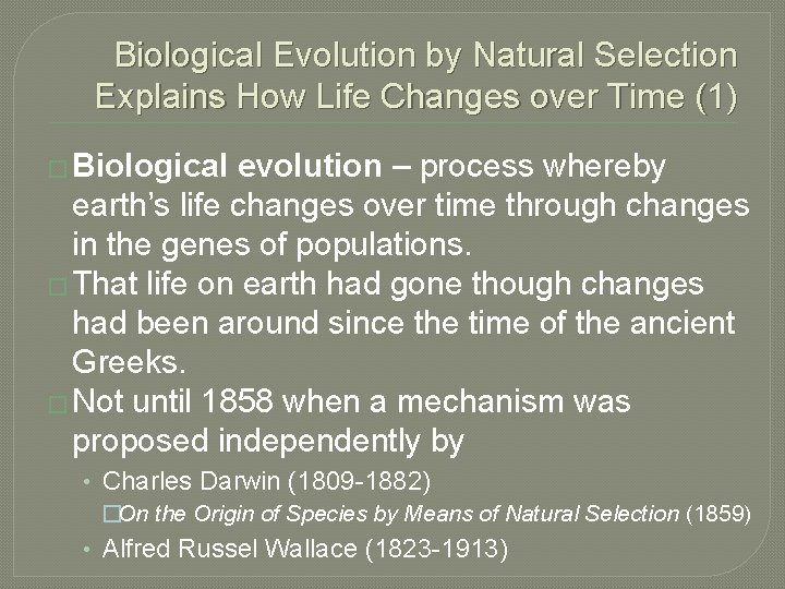 Biodiversity and Evolution Chapter 4 Miller and Spoolman