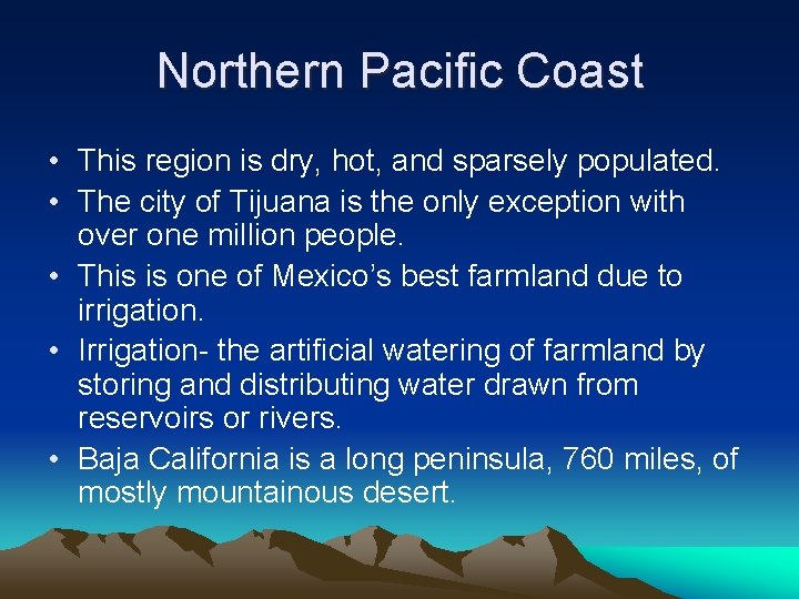 Chapter Ten Mexico Section One Geography of Mexico