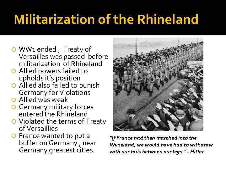 Germany Prince White Militarization of the Rhineland WW