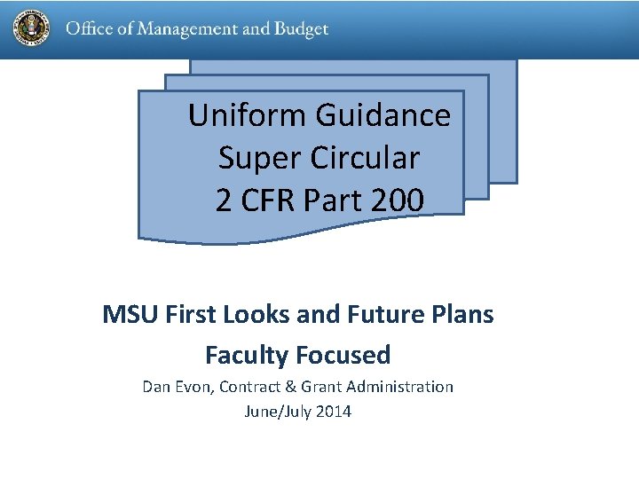 Uniform Guidance Super Circular 2 CFR Part 200