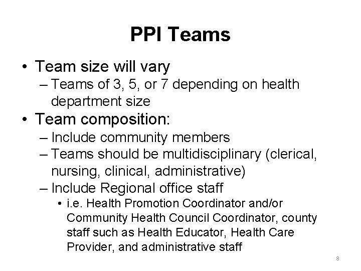 Primary Prevention Initiative Healthcare Associated Infections Module ...