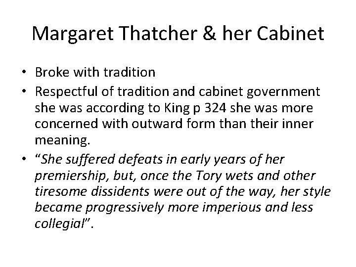 Role of the Prime Minister and Cabinet From