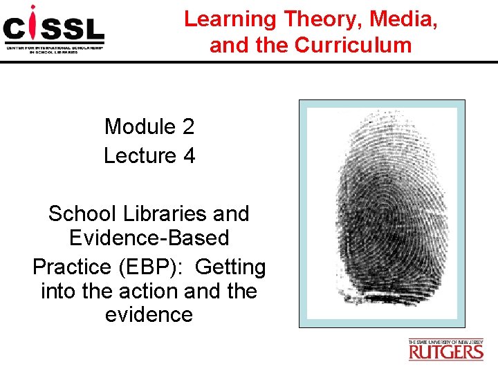 Learning Theory Media and the Curriculum Module 2