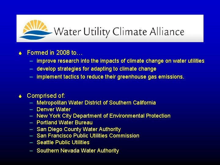 Climate Change and Water Supply An Urban Water