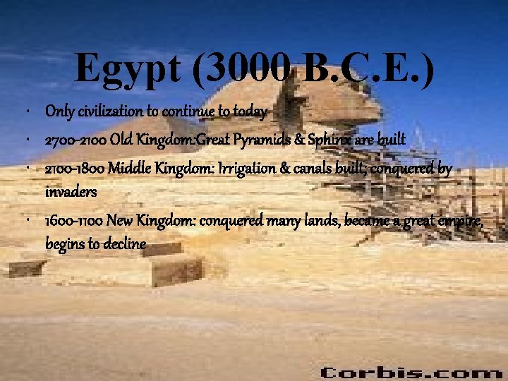 Ancient Civilizations 3500 B C E to B