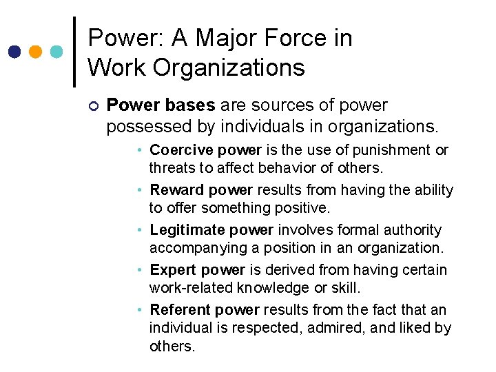 CHAPTER 13 Influence Power and Politics Introduction to
